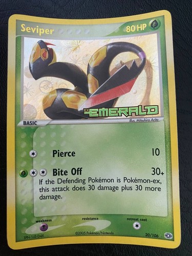 Pokemon EX Emerald Seviper Reverse Holo #20/106 Near Mint NM | eBay