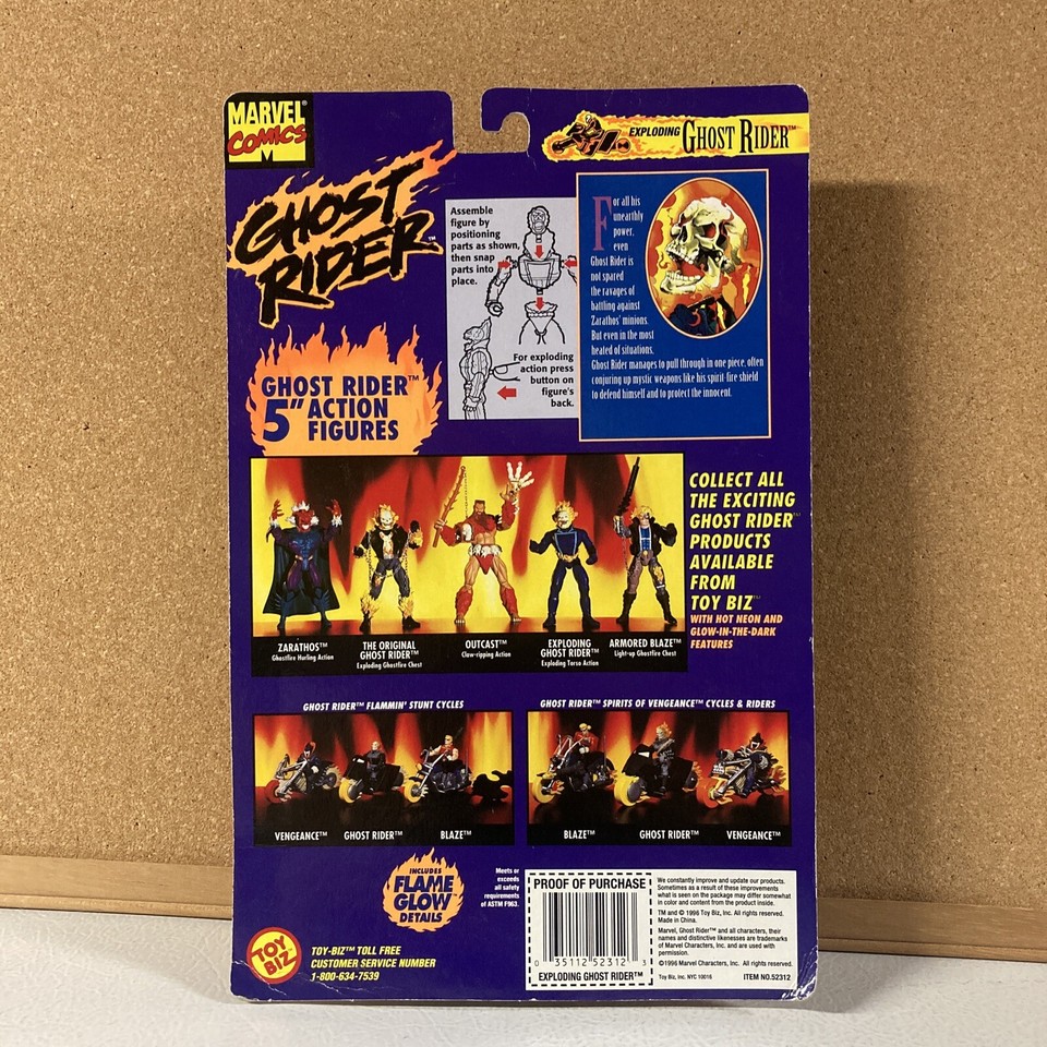 GHOST RIDER Exploding Torso Action Figure Marvel Comics Toy Biz 1996 ...