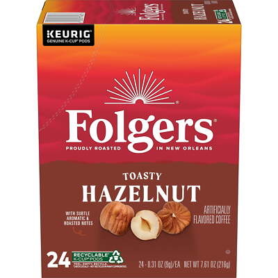 Folgers Toasty Hazelnut Artificially Flavored Coffee Keurig K-Cups 24 ...