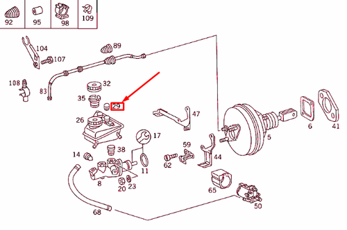 MB E W124 Brake Fluid Reservoir Tank Breather Vent Cap A0014312687 NEW ...