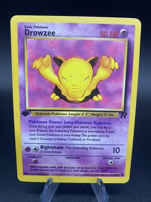 Pokemon Card 1st Edition Drowzee Vintage WOTC 54/82 Team Rocket LP-NM ...