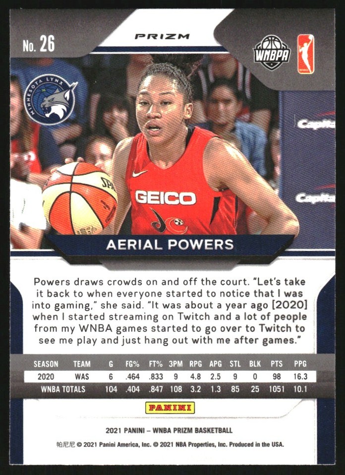 2021 Panini Prizm WNBA Prizms Ruby Wave #26 Aerial Powers | eBay
