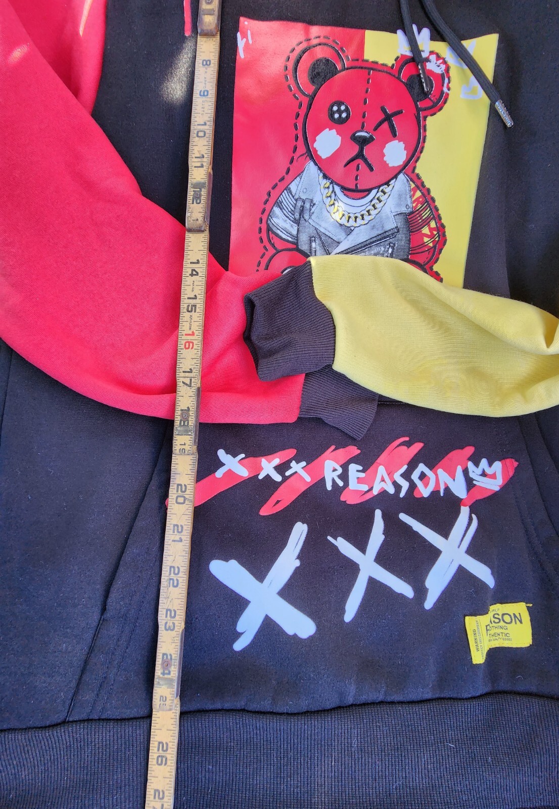 2005 Reason Brand Hoodie Bear Logo Grahic Print Hoode… - Gem