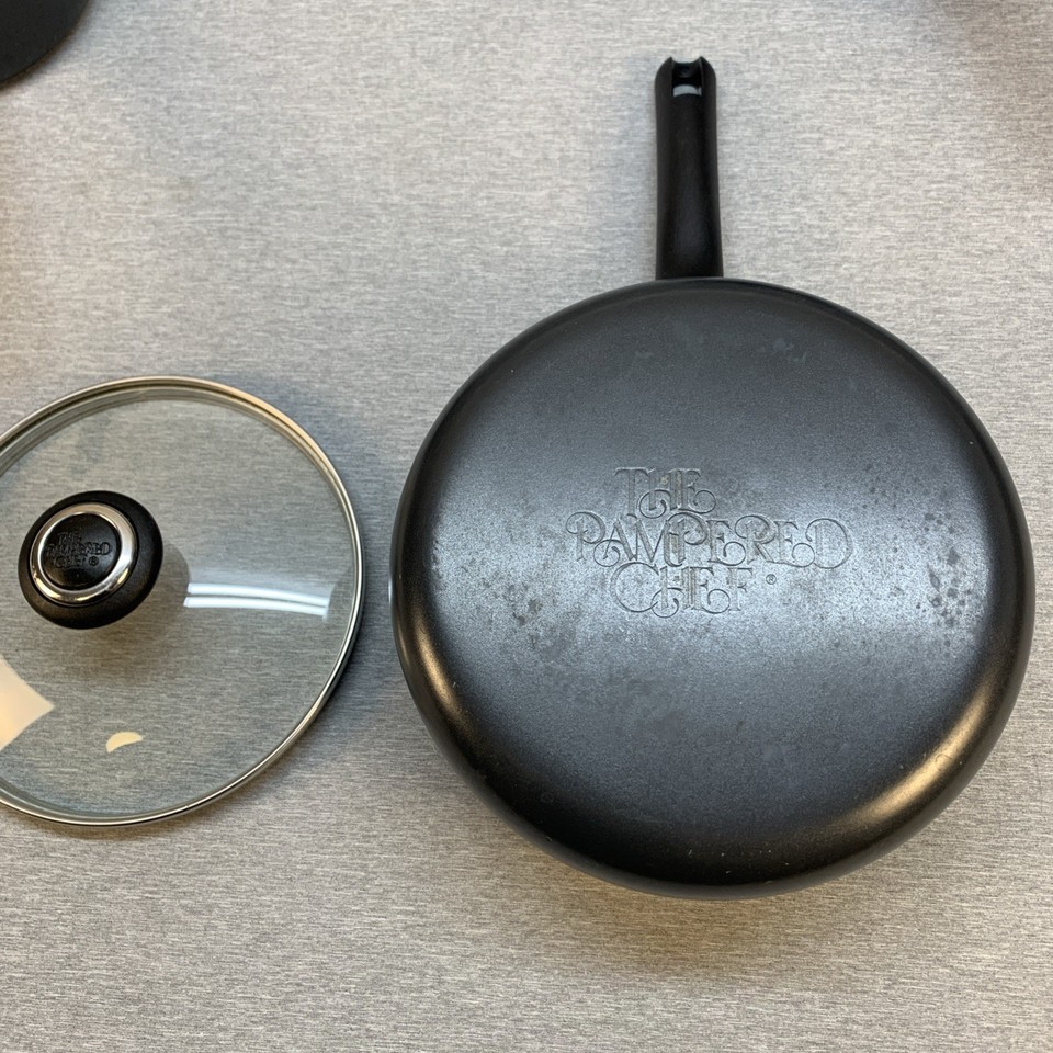 Pampered Chef Sause Pan Cookware Hard Anodized Nonstick 6 piece Set | eBay