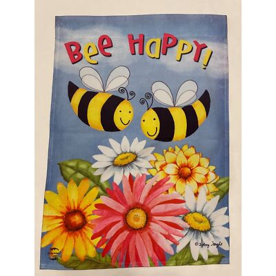 Briarwood Lane Bee Happy Small Garden Flag Flowers Bees | eBay