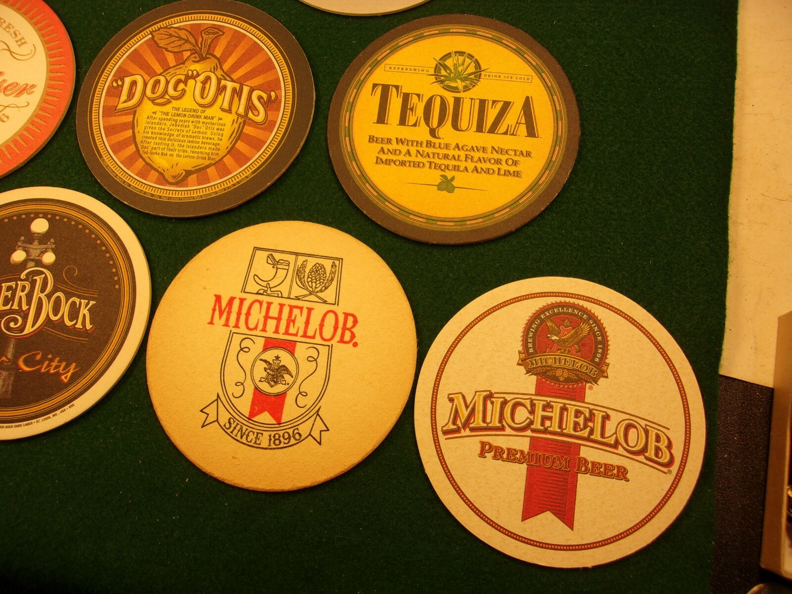 #19 of 40, MIXED LOT OF 10 BAR COASTERS - TEQUIZA, DOC OTIS' HARD ...
