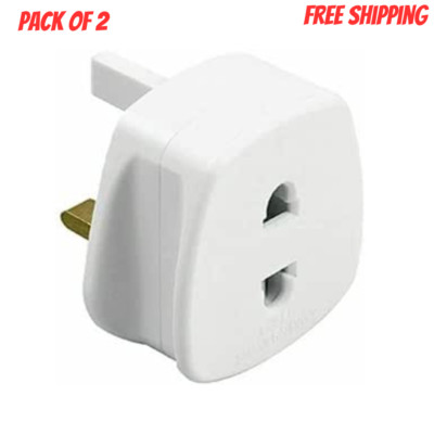 2-Pin To 3-Pin UK Shaver Adapter Plug Socket Converter EU European Euro ...