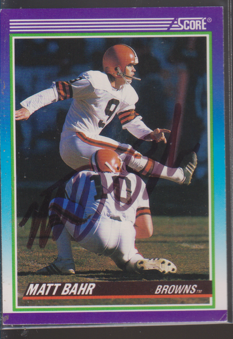 Autographed 1990 Score Matt Bahr - Browns | eBay