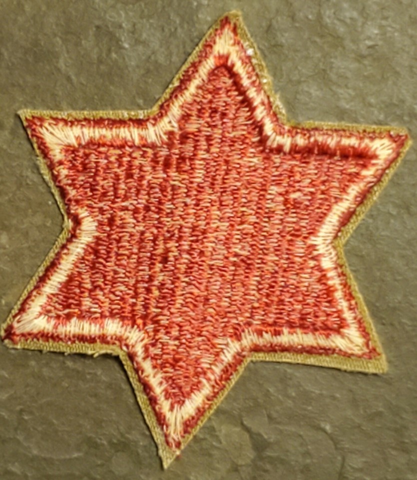 Vintage US Army 6th Infantry Division RED STAR Uniform Shoulder Patch ...