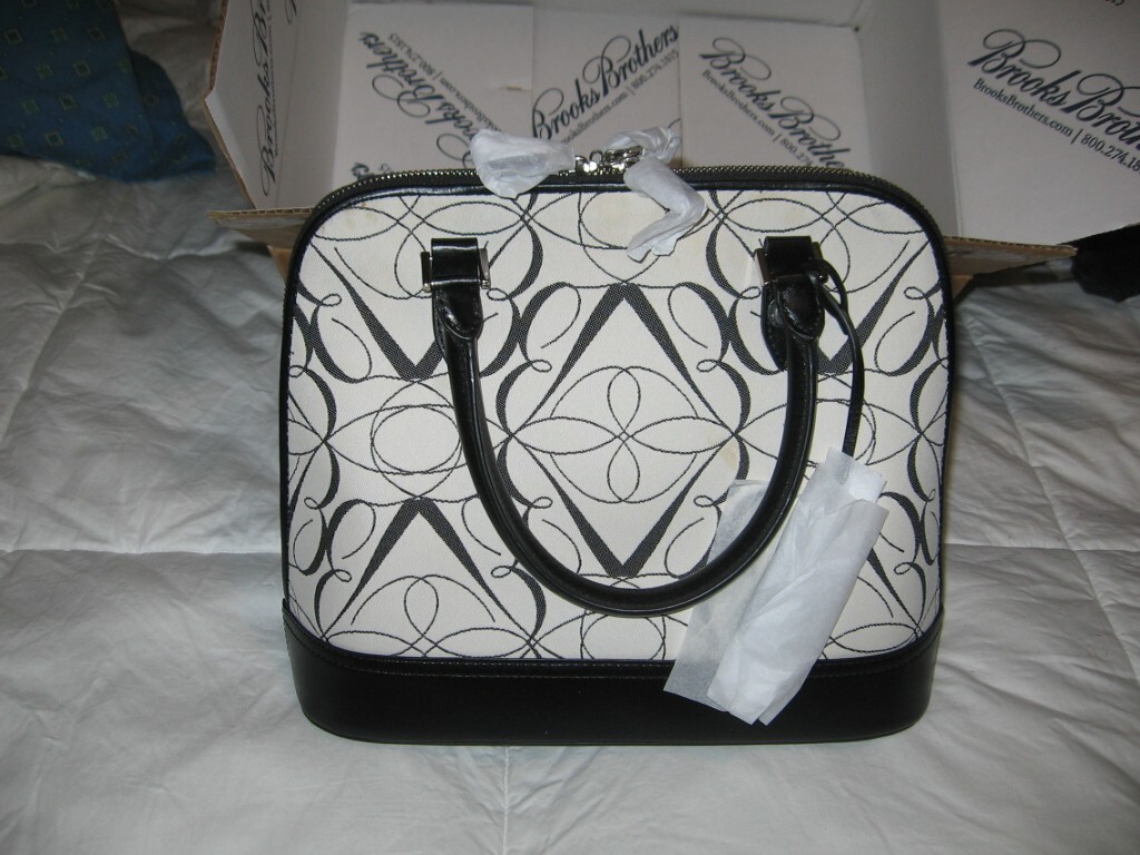 Brooks Brothers Scroll Print Medium Dome Satchel | eBay
