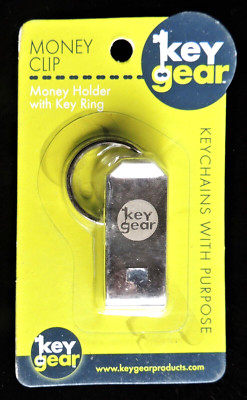 Aluminum Money Clip Holder Keychain Ring Silver Lightweight Key Gear ...