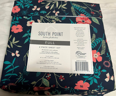 SOUTH POINT HOME FASHIONS 4 PIECE FULL SHEET SET 100% POLYESTER ...