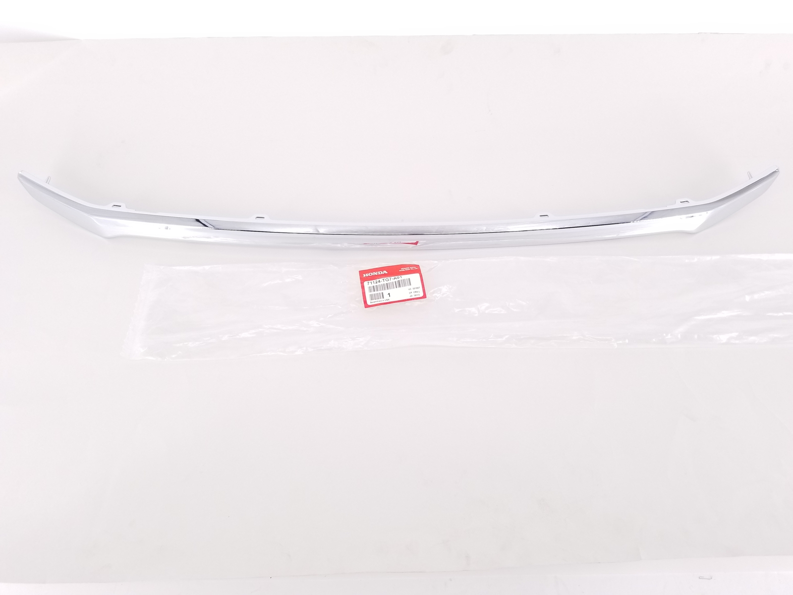 Genuine OEM Honda 71124-TG7-A01 Lower Grille Molding Chrome Trim 2016 ...