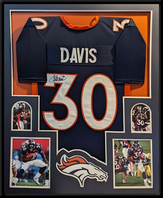 FRAMED DENVER BRONCOS TERRELL DAVIS AUTOGRAPHED SIGNED JERSEY JSA COA ...