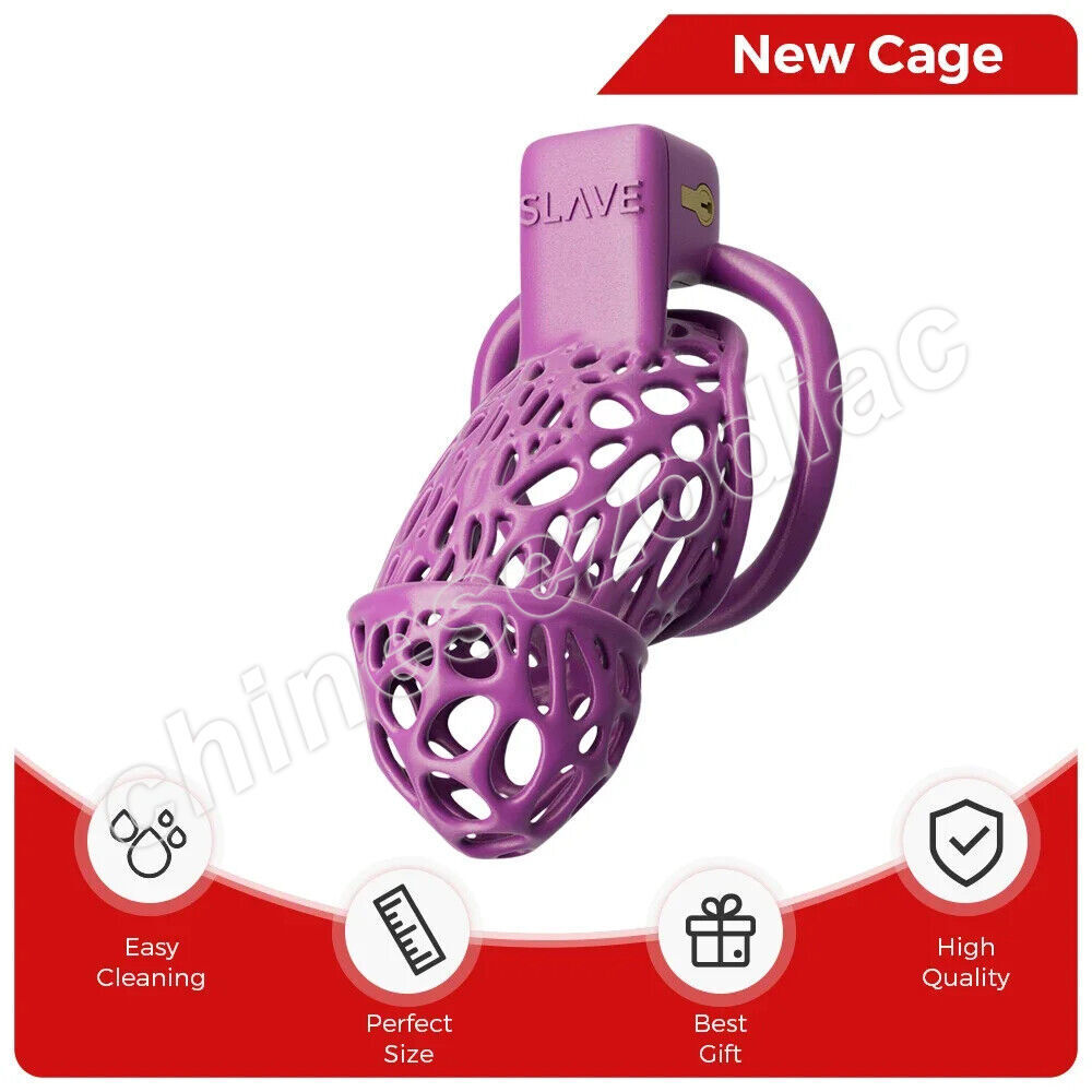 Sissy Slave Pussy Small Cage Purple Chastity Devices Lock Ring | eBay