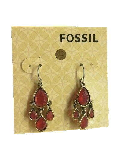 Fossil Berry Stone Drop Earrings Goldtone New! NWT | eBay