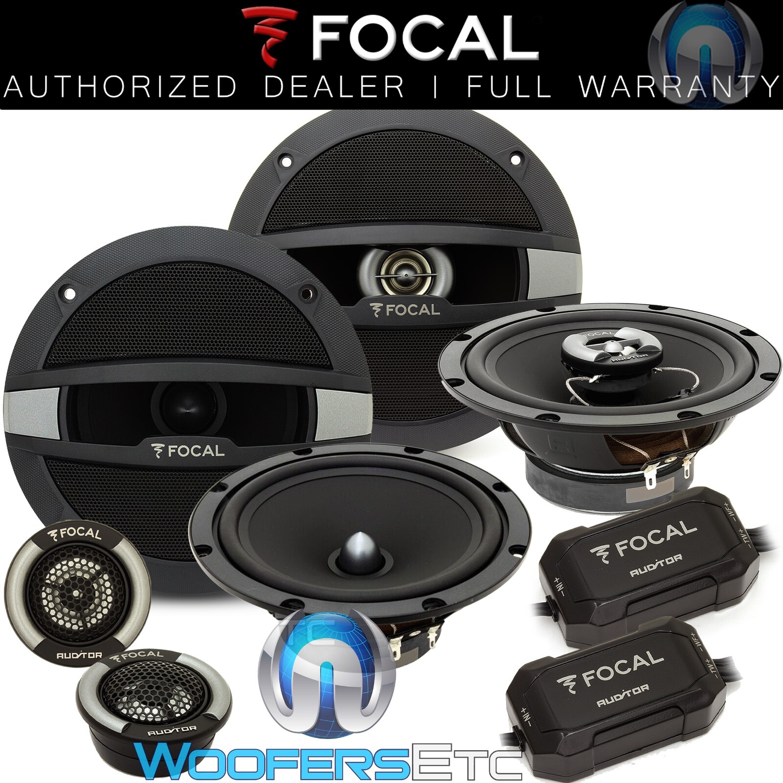 pkg FOCAL 6.5" R165S2 COMPONENT CROSSOVERS TWEETERS + R165C COAXIAL ...