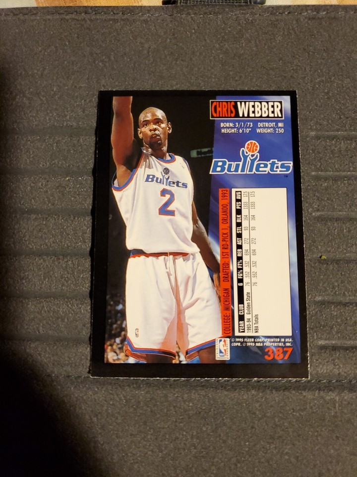 1994-95 FLEER CHRIS WEBBER WASHINGTON BULLETS #387 | eBay