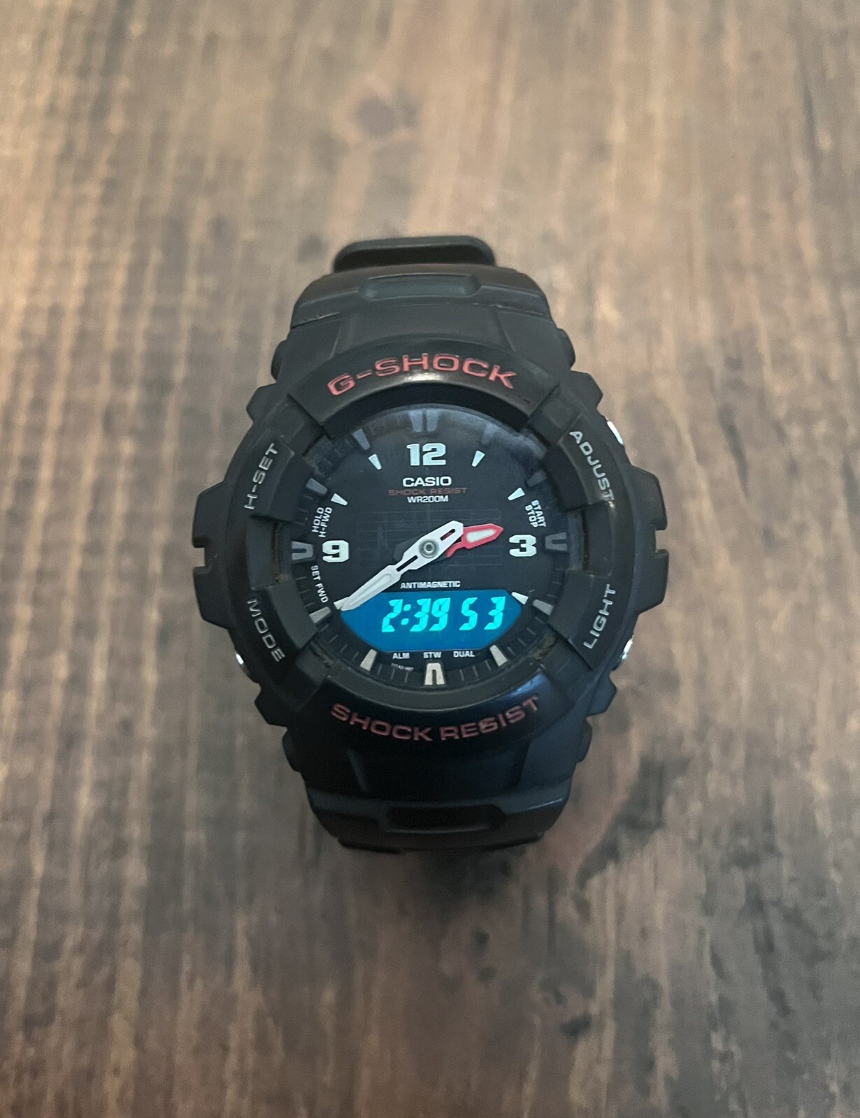 Casio G-Shock G100-1BV Men Wrist Watch Black Red G Shock 5158 20BAR New ...