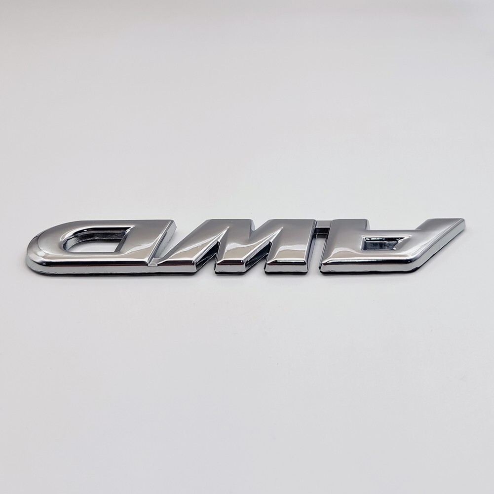 Chrome Metal AWD Logo Emblem 3D All-Wheel Drive Bagde Car Sticker Off ...