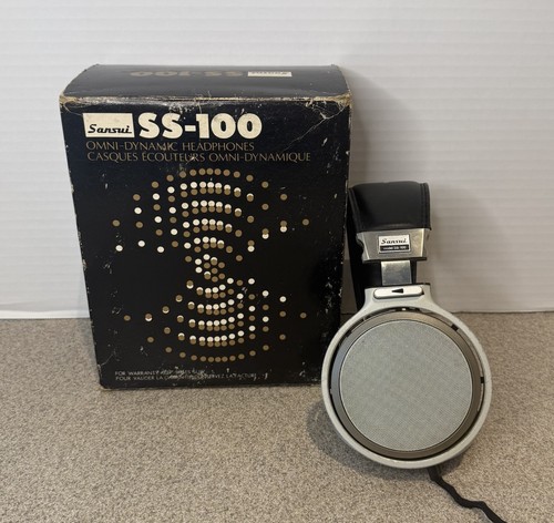 Sansui SS-100 Omni-Dynamic Headphones w/Original Box Tested WORKS! RARE ...