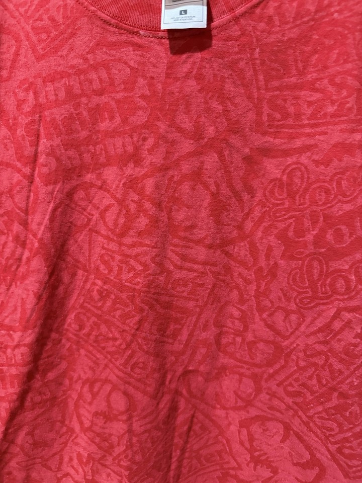 Sizzler Restaurant Shirt Mens Large Red All Over Logo Graphic Fruit ...