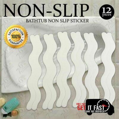 12 X ANTI SLIP BATH TAPE GRIP NON SLIP SHOWER STRIPS PAD STICKERS FLOOR ...