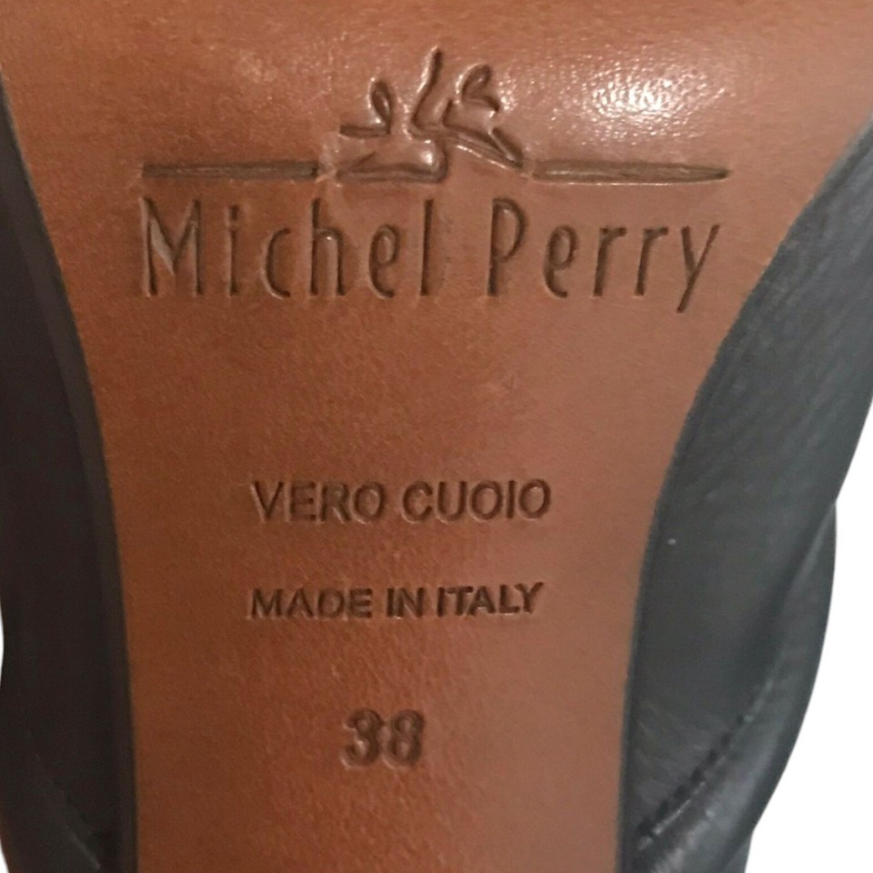 French designer Michel Perry black leather boots, Size 38 | eBay