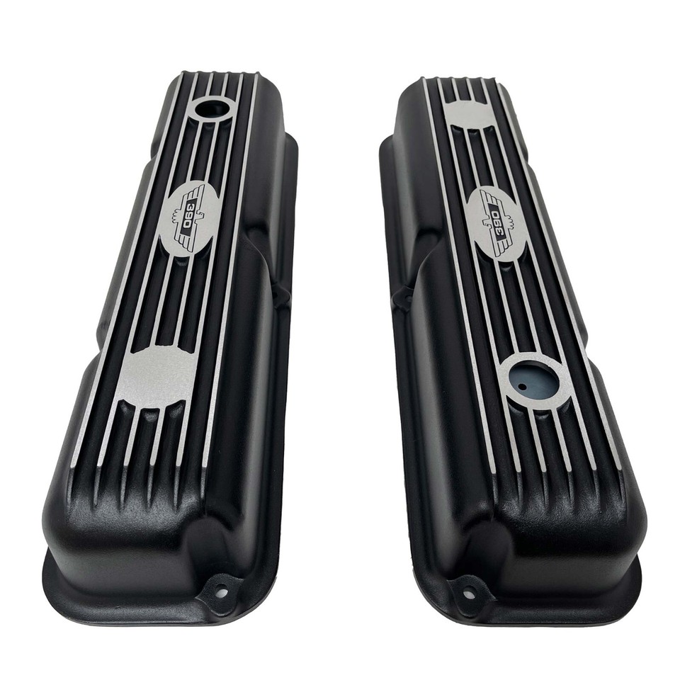 Ford FE 390 Thunderbird Eagle Finned Short Valve Covers - Black - Ansen ...