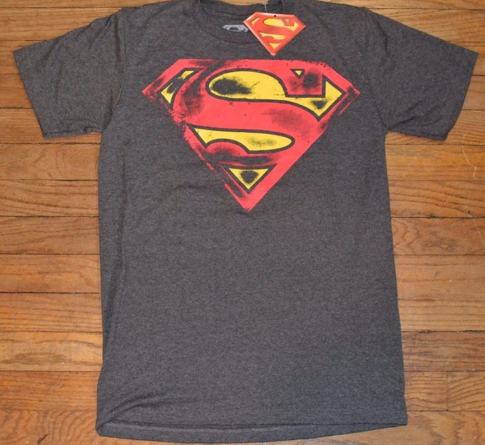 Distressed Superman LOGO Style DC Comics Adult T-Shirt Officially ...