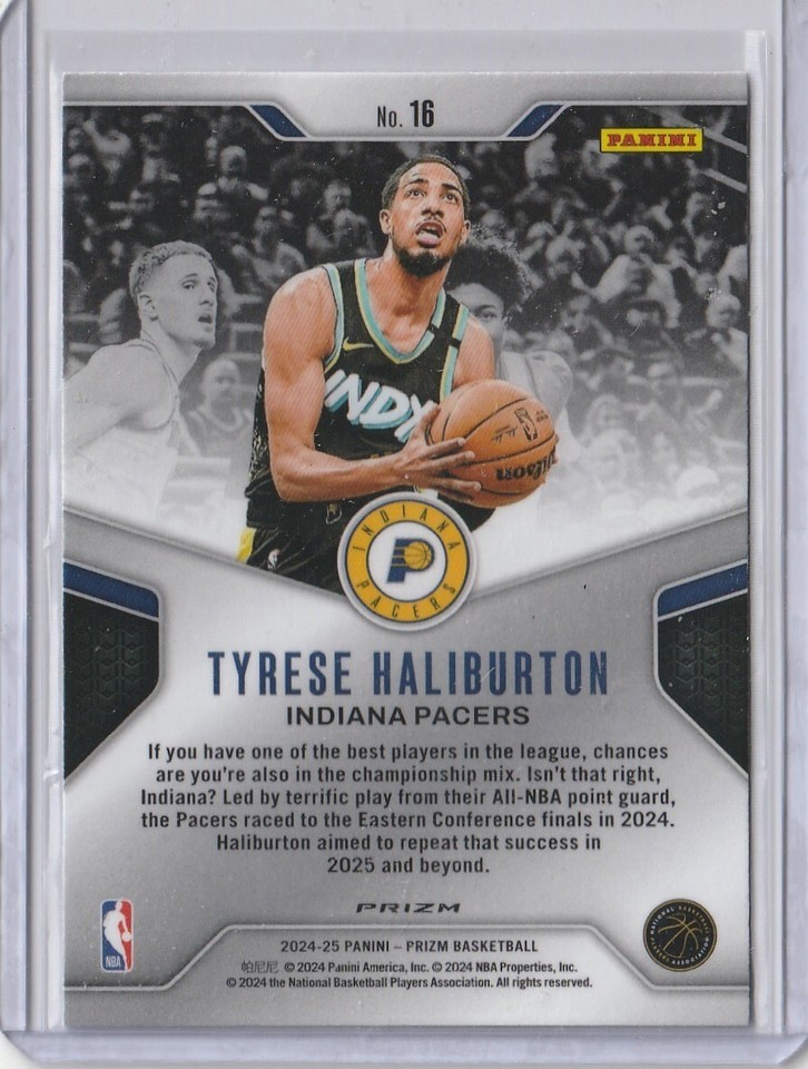 silver prizm tyrese haliburton card indiana pacers star | eBay