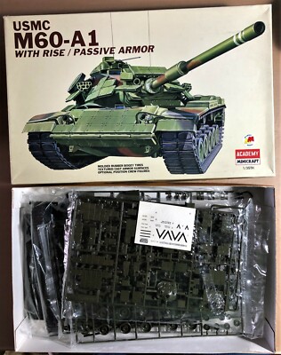 ACADEMY 1349 - USMC M60-A1 WITH RISE PASSIVE ARMOR - 1/35 PLASTIC KIT ...