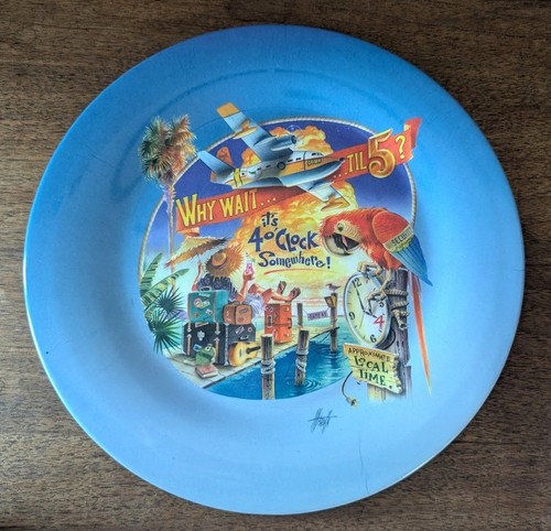 Goin' Coastal Jimmy Buffett Theme Plate Why Wait Til 5? It's 4 O'Clock ...