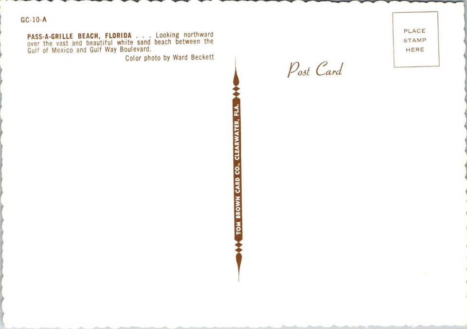 Pass-A-Grille Beach Florida White Sand Shoreline Continental Postcard A434 | eBay