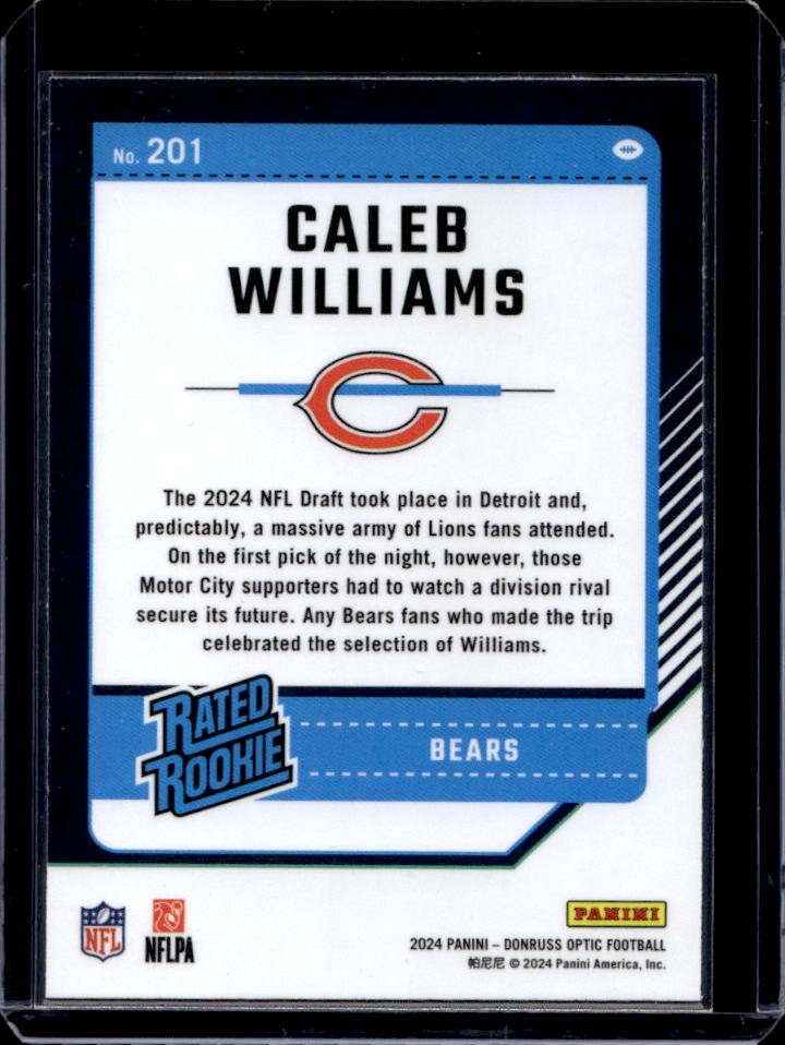 2024 Donruss Optic Caleb Williams Rated Rookie #201 Bears | eBay