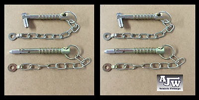 4 X Sword Pin and Chain 12.5mm x 88mm (Trailer Parts Cotter Linch Pin ...