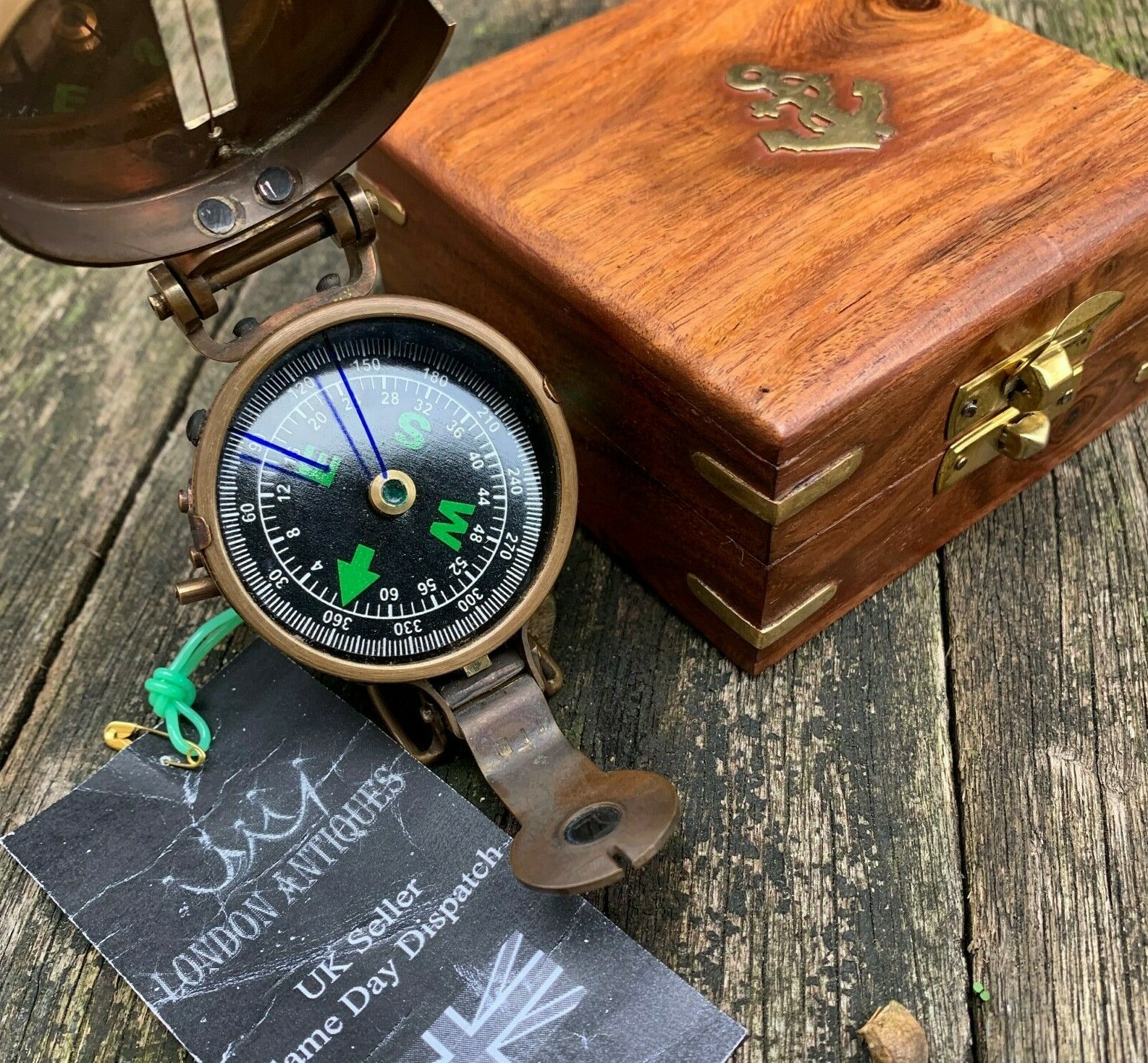 Soldiers Military Thumb Compass Vintage Brass WW2 1940 Navigation World ...