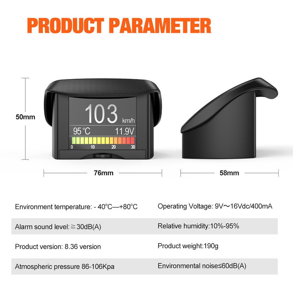 ANCEL A202 Car Computer Display Speed Fuel Consumption Temperature ...
