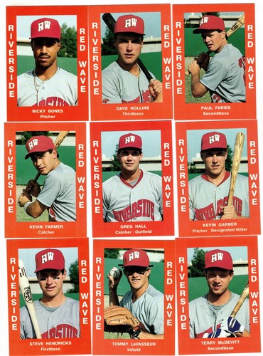1988 Cal League Riverside Red Wave Team Set (28 cards) San Diego Padres ...
