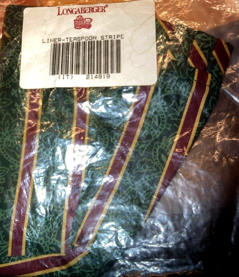 Longaberger Teaspoon Basket Liner- Imperial Stripe Fabric-NEW!!! | eBay