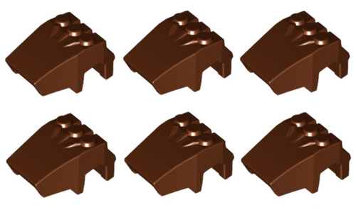 Lego ® Lot 6 Main Gorille Poing Fermé Marron Hand Gorilla Red Brown ...