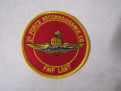 MILITARY PATCH VINTAGE US MARINE CORPS 2ND FORCE RECONNAISSANCE CO FMF ...