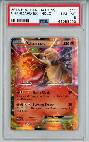 2016 POKEMON GÉNÉRATIONS CHARIZARD EX #11 HOLO FOIL PSA 8 NM-MT ...