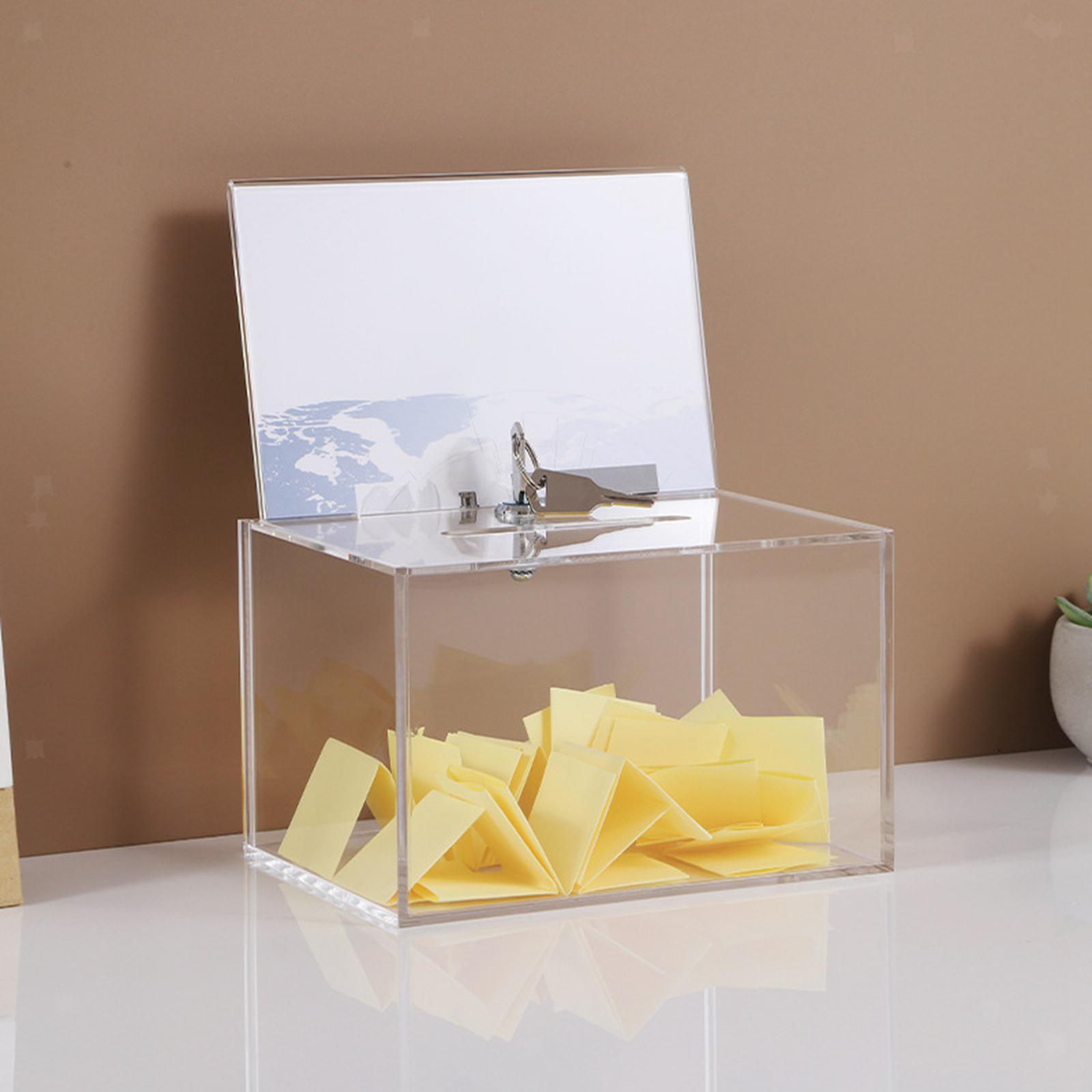 Clear Voting Box Container Raffle Ticket Box for Desk Reception | eBay