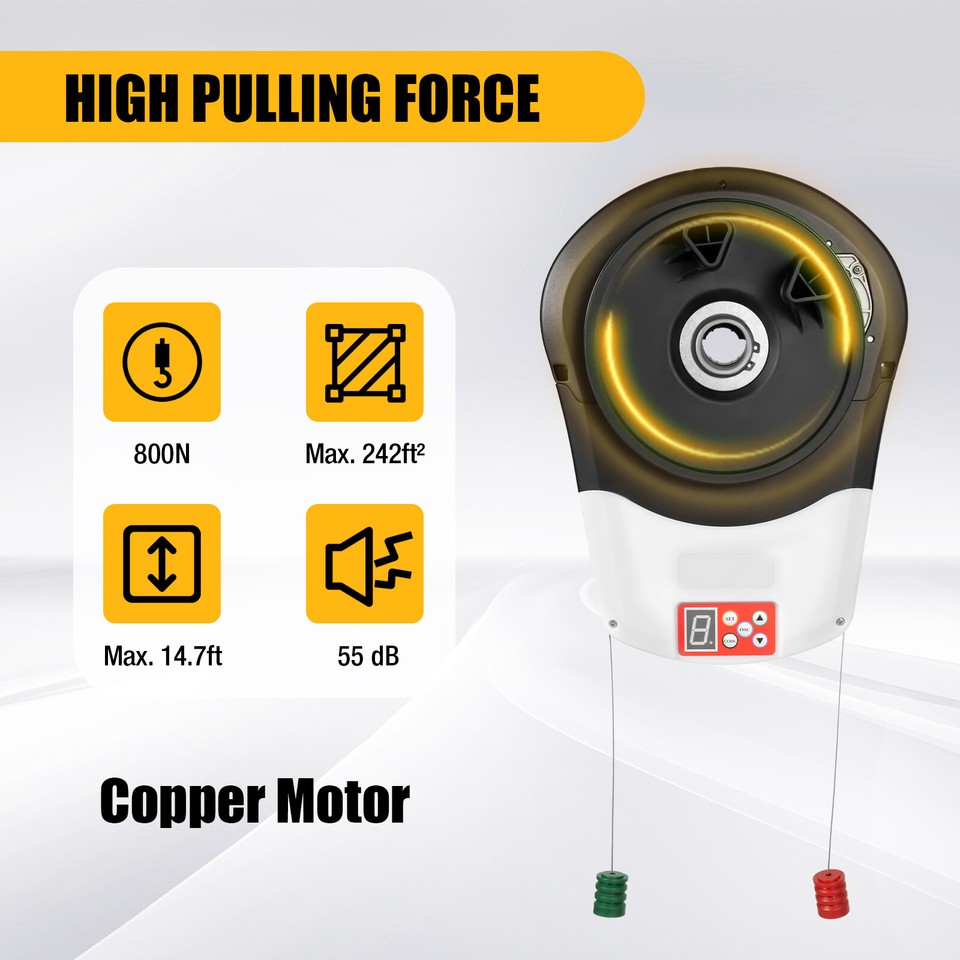 800N Automatic Roll Up Door Opener Garage Roller Door Opener with 2 ...