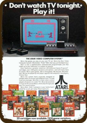 1977 ATARI Video Game Computer Vintage-Look-Edge *DECORATIVE REPLICA ...