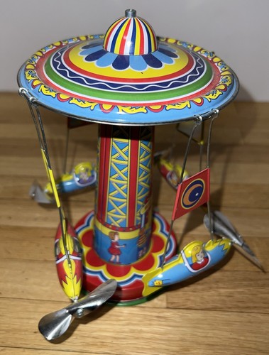 Schylling Collector Series Ride A Rocket Tin Toy Carousel Ride VTG ...