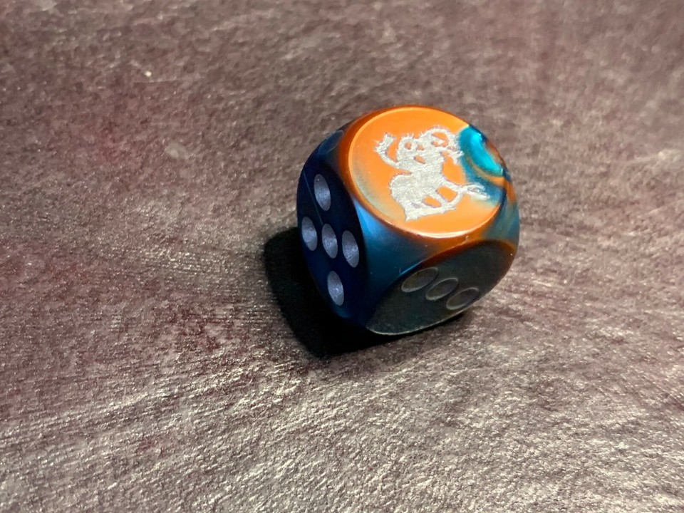 Hydra D6 Dice 16mm Blue Copper Marble Polyresin Single Die RPG D&D ...