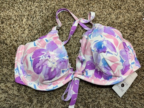 Shade & Shore Purple/Multi-Color Bikini Top. Size: 36DD. | eBay