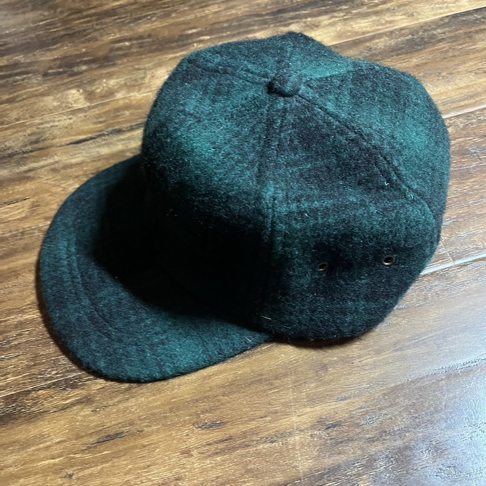 Woolrich Wool Plaid Baseball Hat Green L/XL | eBay
